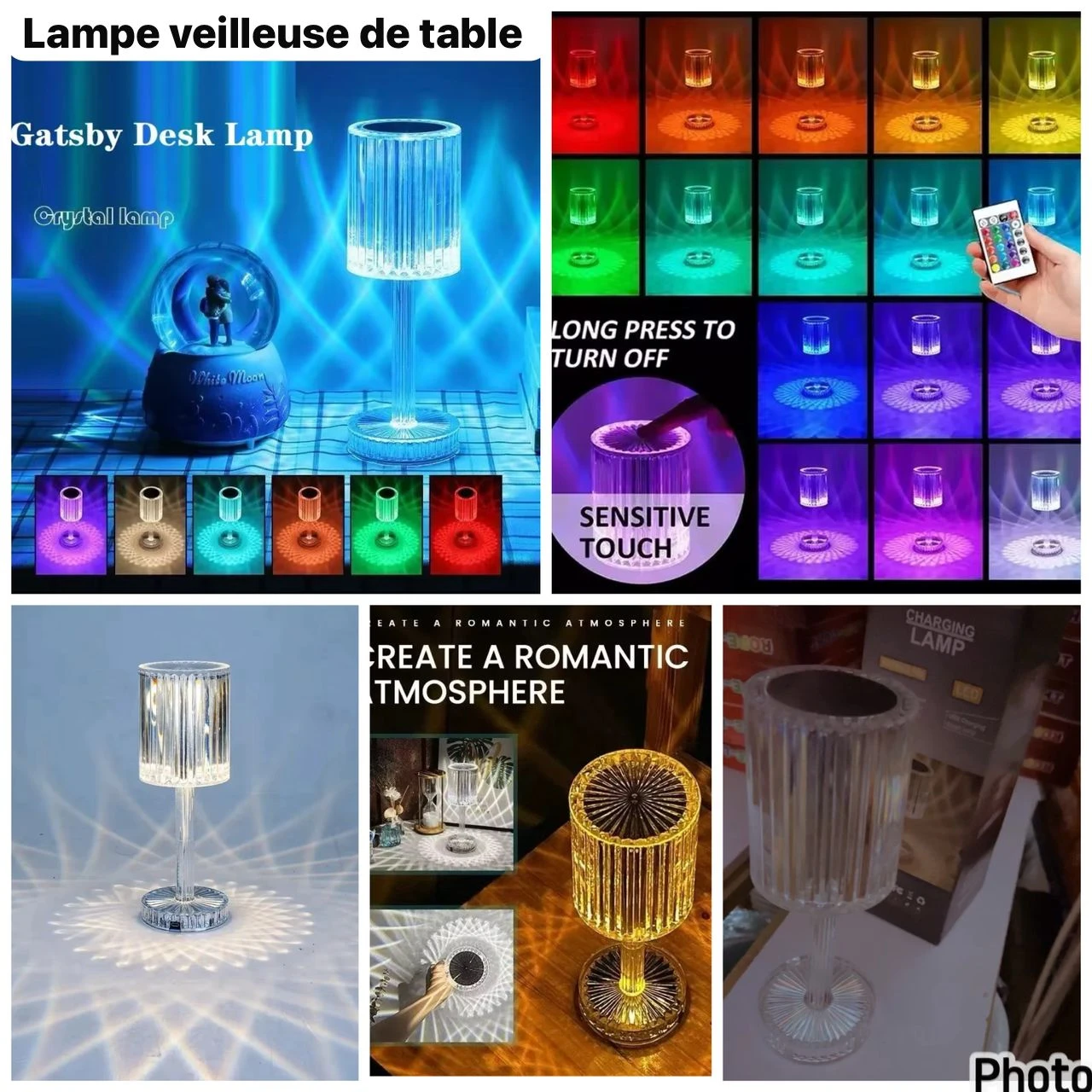 Lampe Veilleuse de Table Rechargeable
