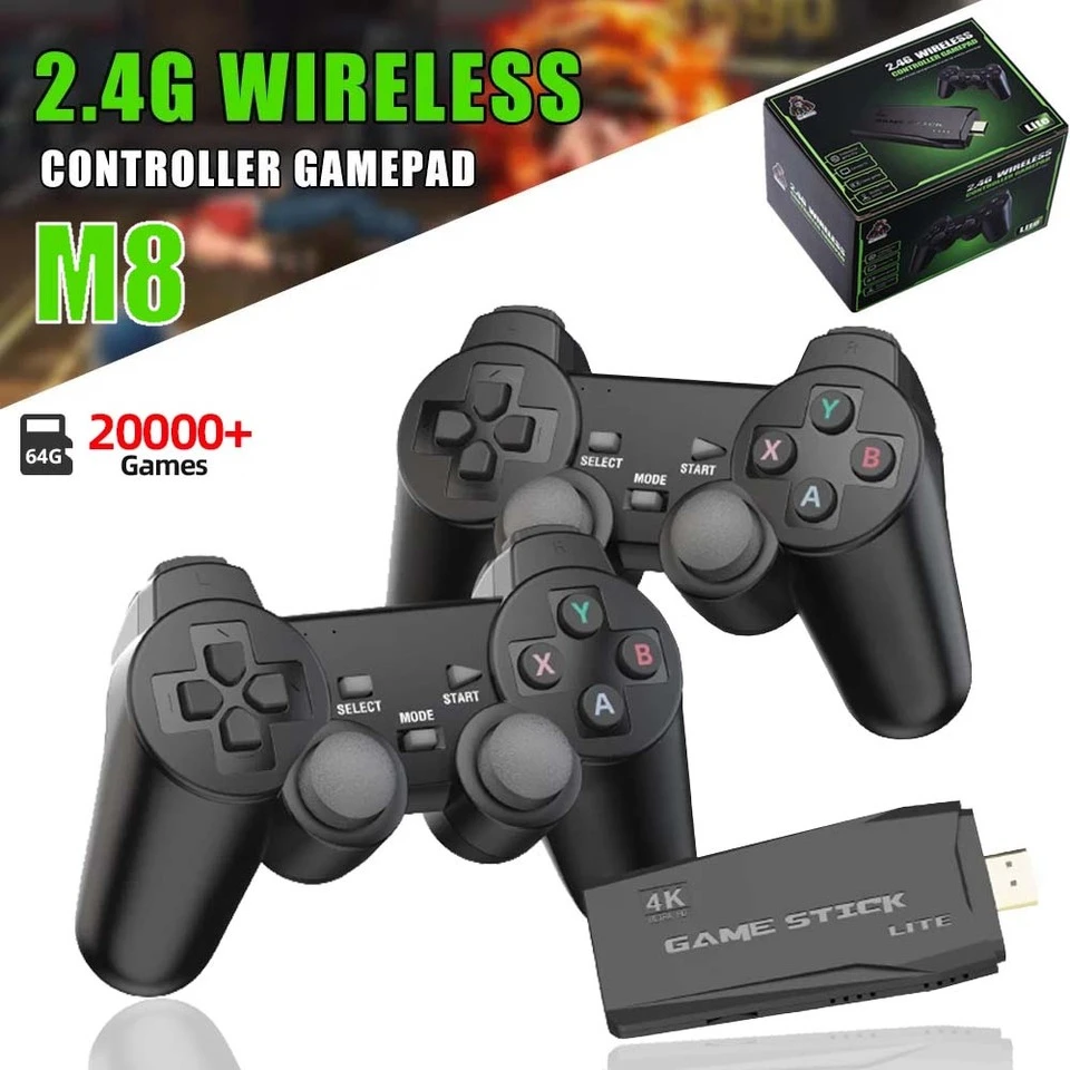 Console rétro 4K – Double manette sans fil (10 000 jeux intégrés)